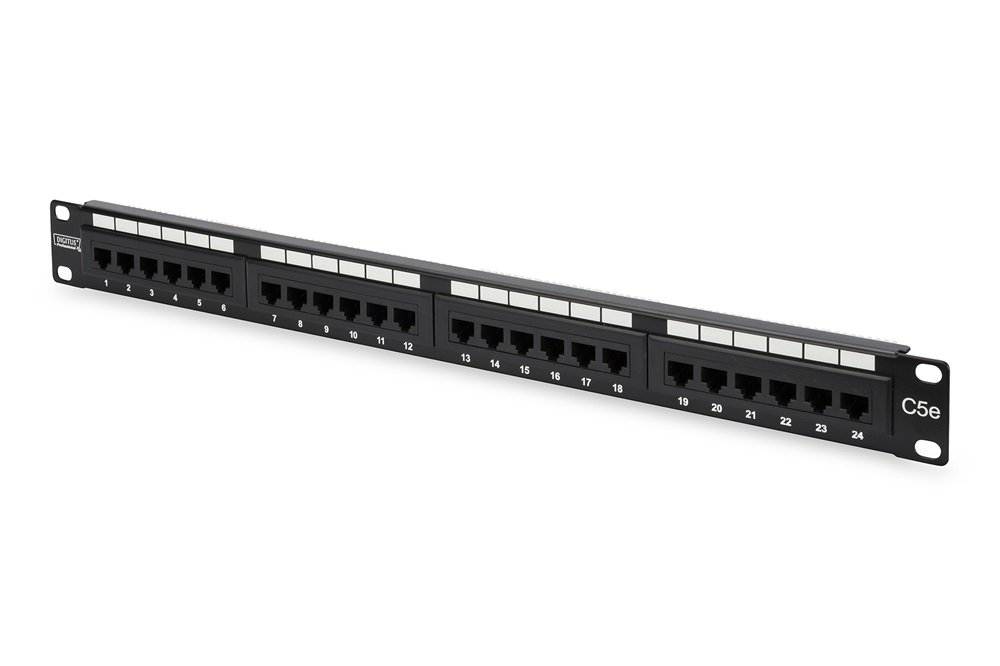 DIGITUS 19" 1U 24port Cat.5e fekete árnyékolatlan Patch Panel - IRIS ...