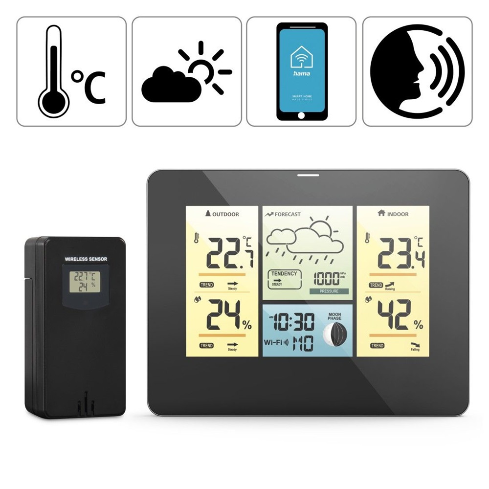 Hama 176596 Wi-Fi időjárás állomás - IRIS webáruház